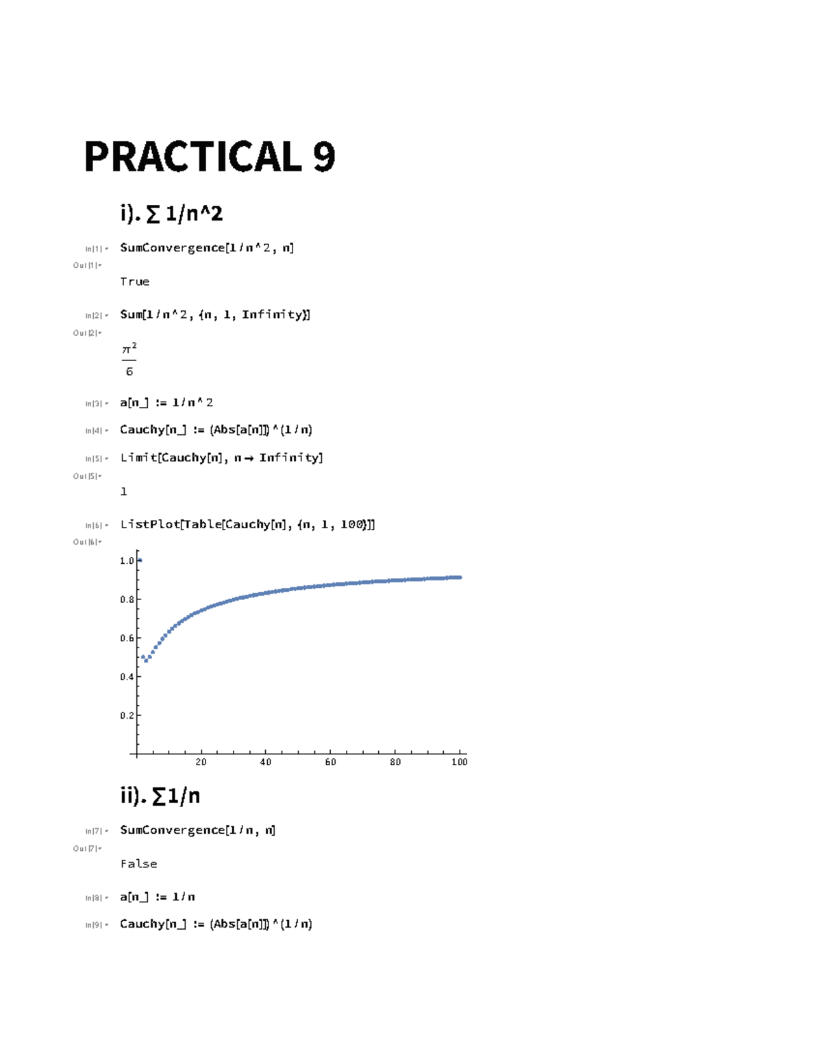 Practical 9 - Bsc(H) Mathematics - Delhi University - Studocu