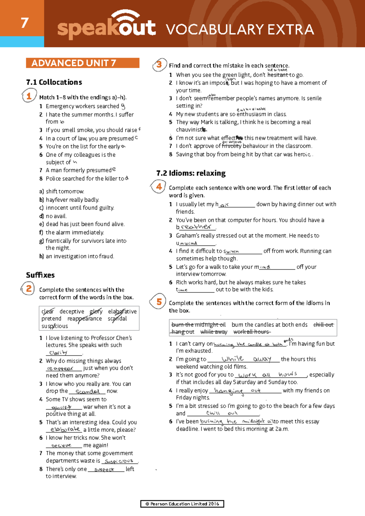 Speakout Vocabulary Extra Advanced Unit 7 - 7 © Pearson Education ...