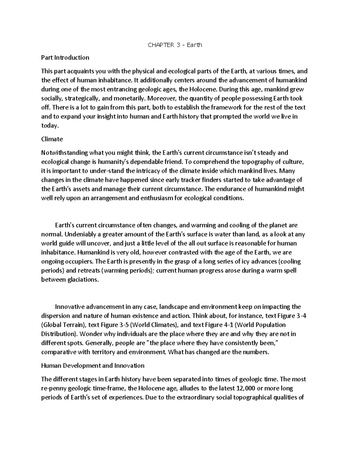 Chapter 3 - Earth - Lecture notes 3 - CHAPTER 3 - Earth Part ...