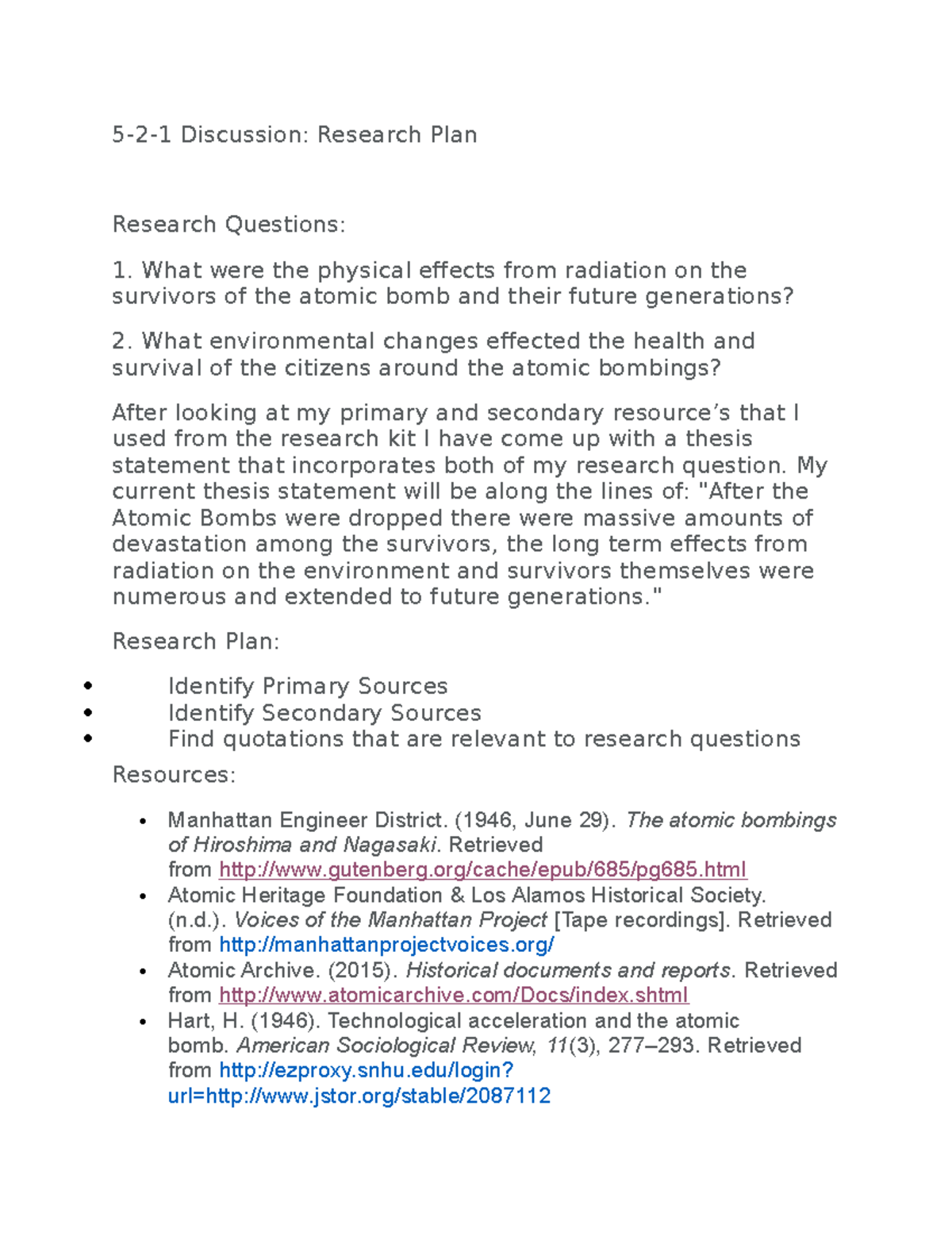 Docx - course work - 5-2-1 Discussion: Research Plan Research Questions ...