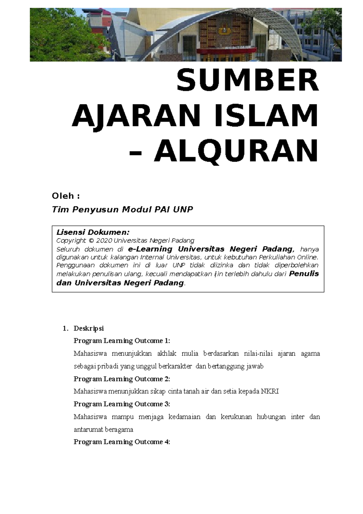 Modul 3 PAI - SUMBER AJARAN ISLAM – ALQURAN Oleh : Tim Penyusun Modul ...