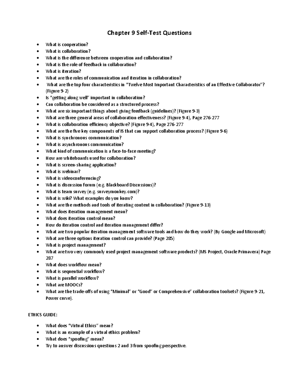 Chapter 9 Self-Study Questions - Chapter 9 Self-Test Questions What is ...
