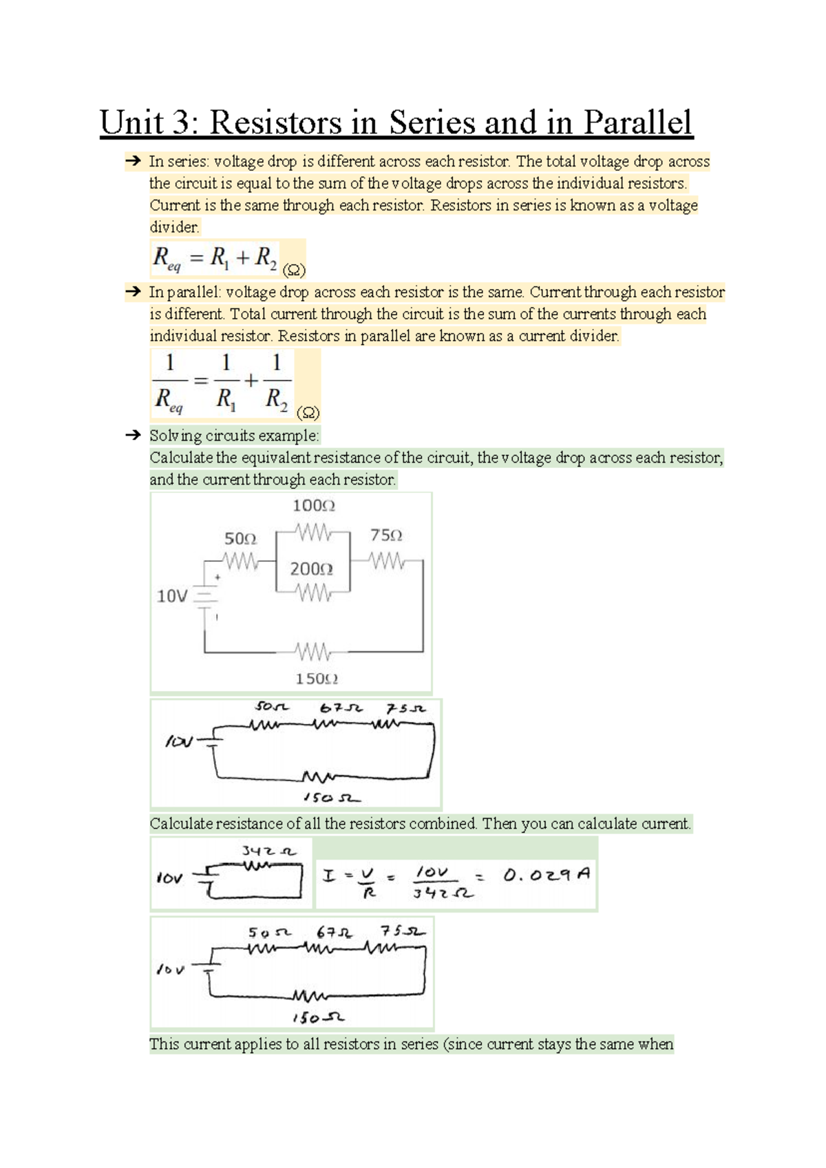 Physics 6 - Lecture notes 5.1 - Unit 3: Resistors in Series and in ...