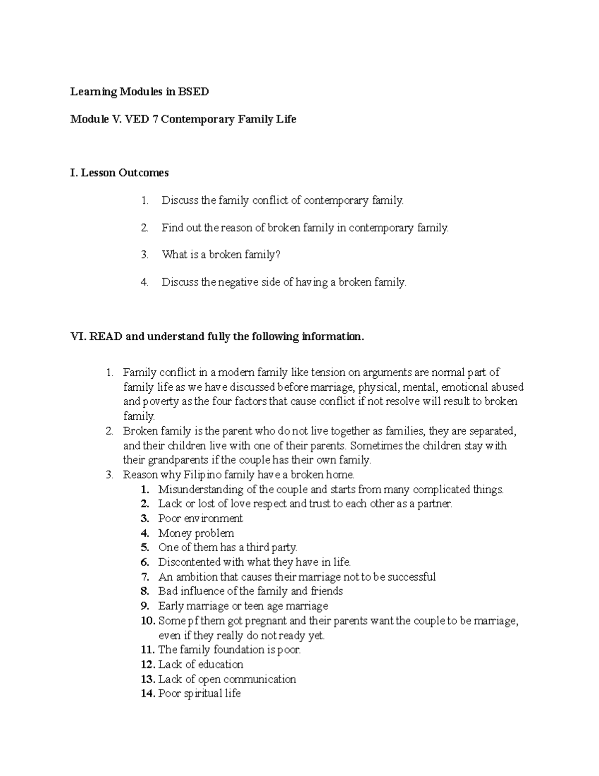 Module V Contemporary - Learning Modules in BSED Module V. VED 7 ...