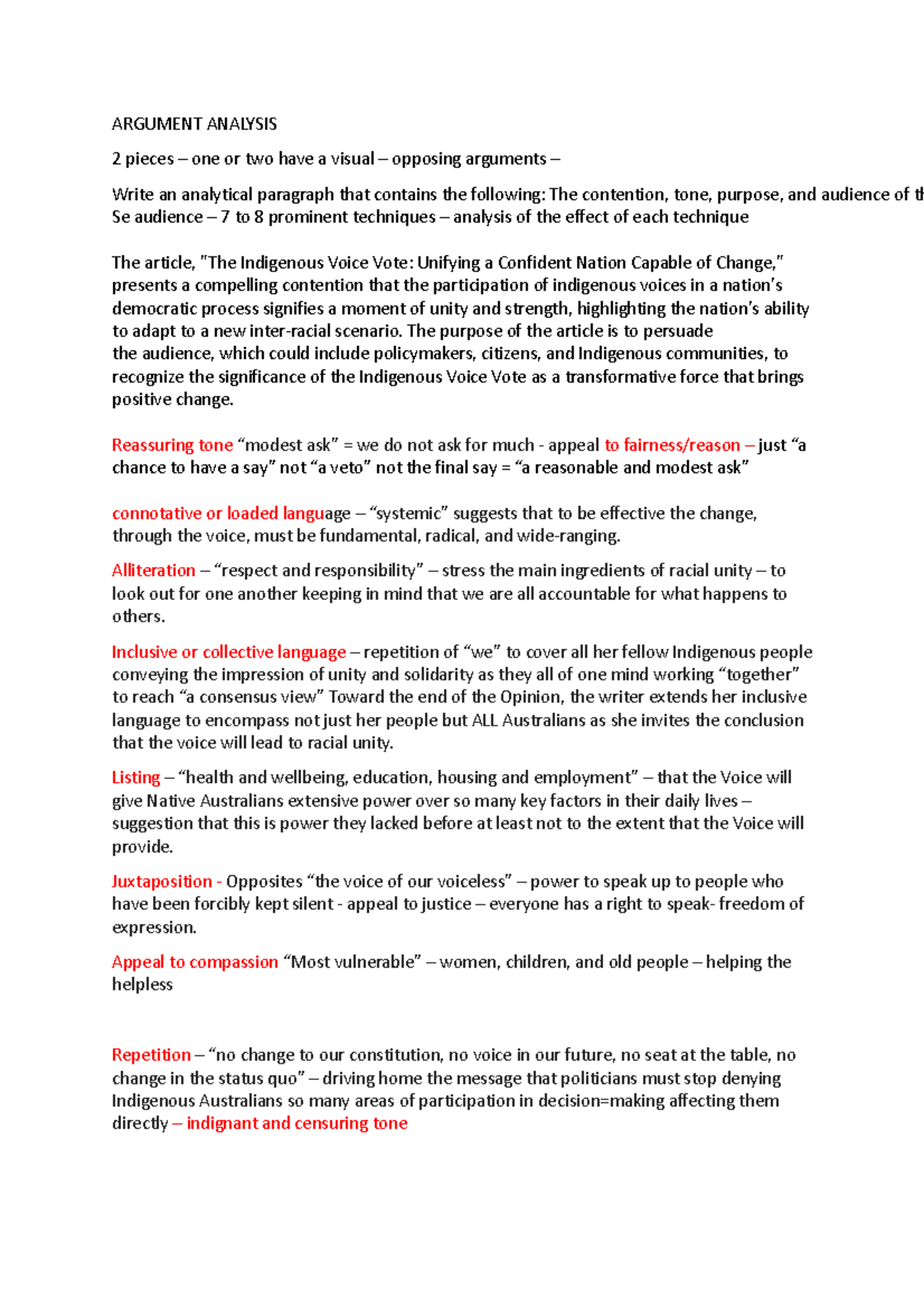 Argument Analysis - Its great - ARGUMENT ANALYSIS 2 pieces – one or two ...
