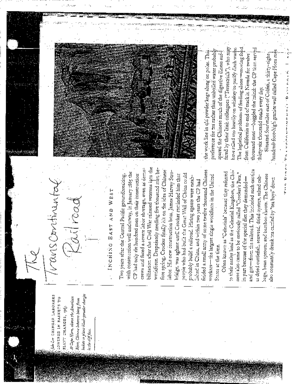 Transcontinental Railroad Reading - Studocu