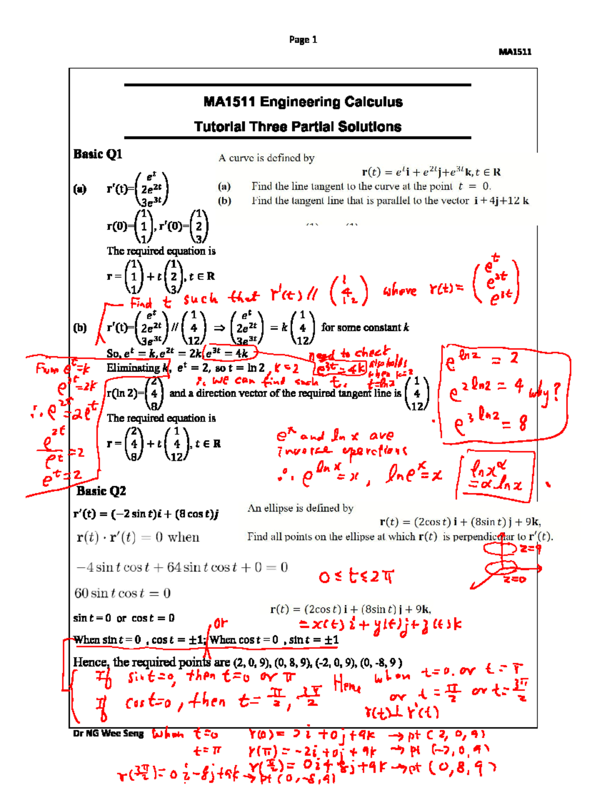 Tutorial 3 Basic Qs Solutions - MA1511 - Studocu