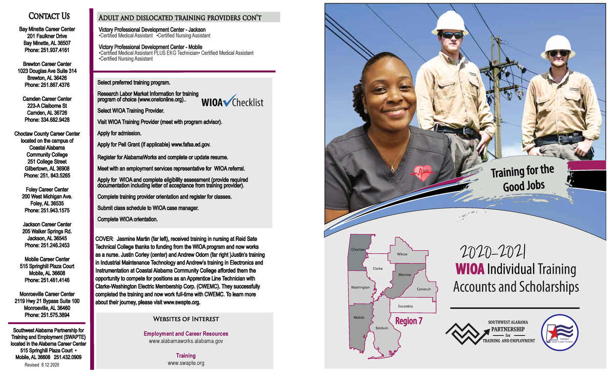 Swapte wioa training brochure 2020 - Washington Baldwin Conecuh Monroe ...