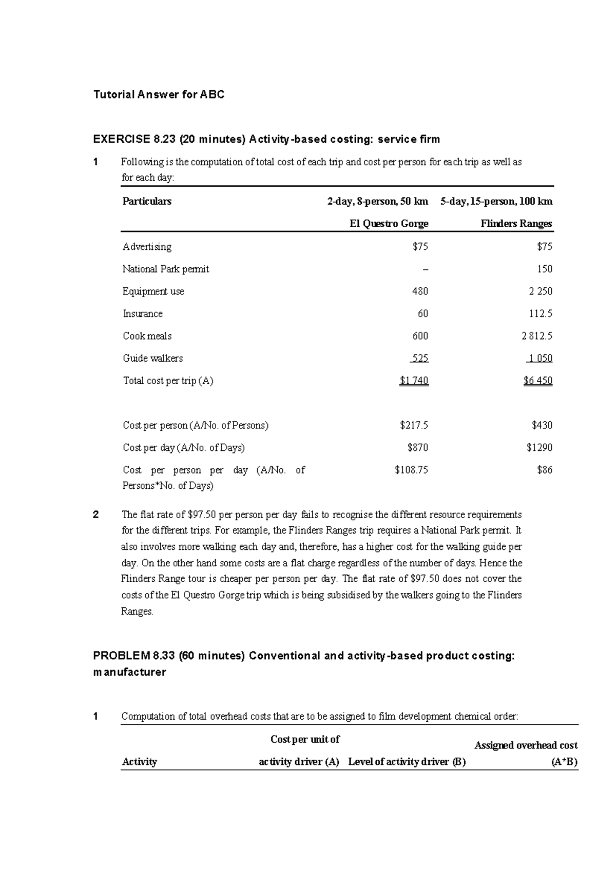 Tutorial Answer for ABC - Tutorial Answer for ABC EXERCISE 8 (20 ...