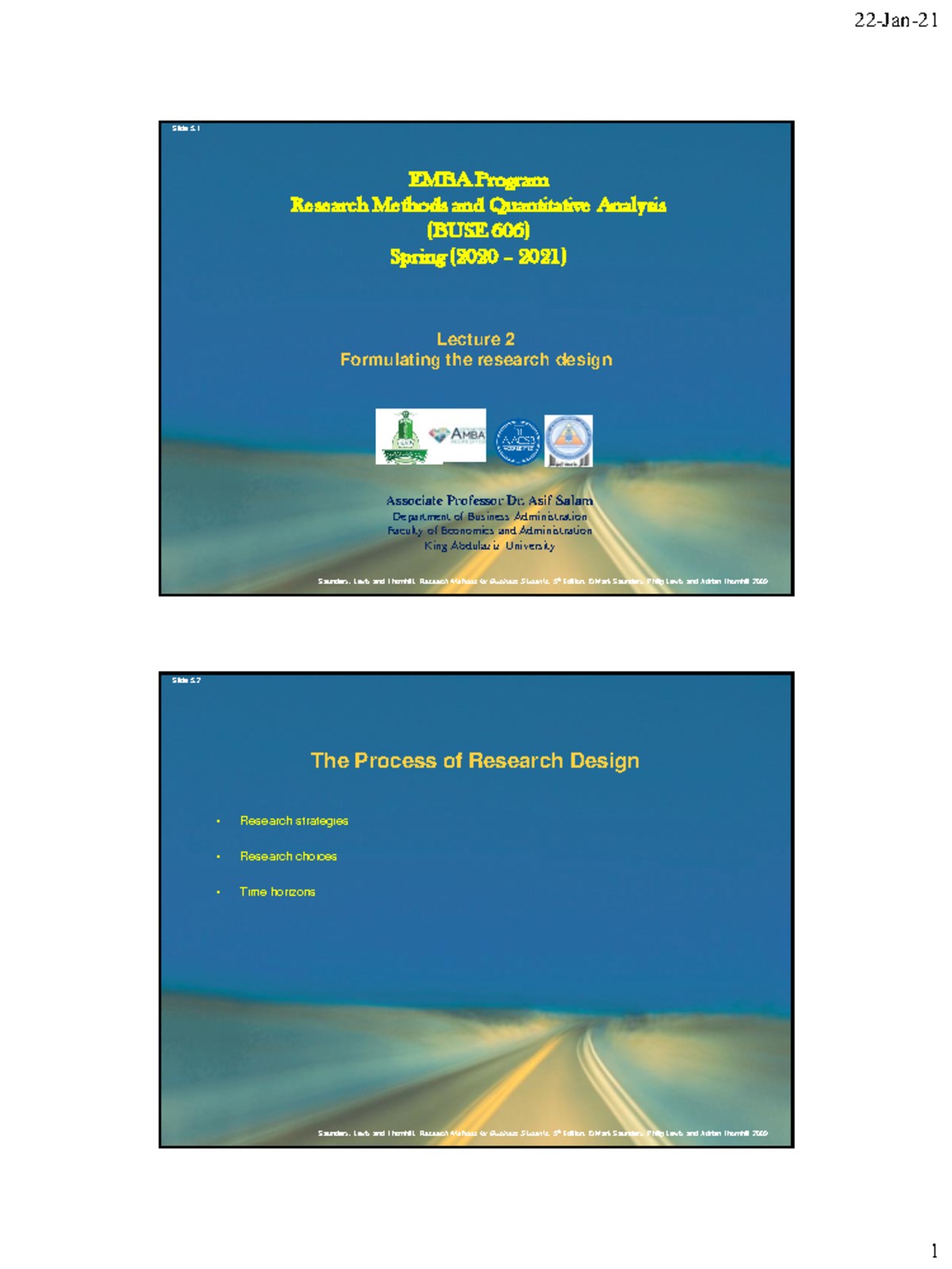 Lecture 2 Formulating the research design - Slide 5. Saunders, Lewis ...