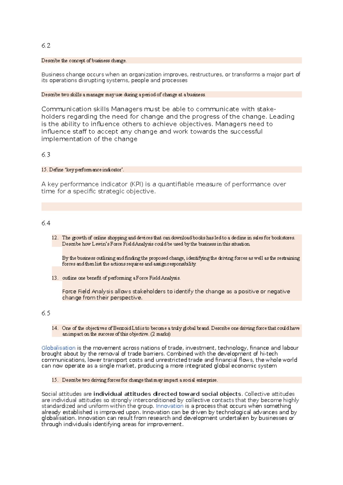 6 - a quick note of all of unit 4 aos2 it has questions and answers - 6 ...