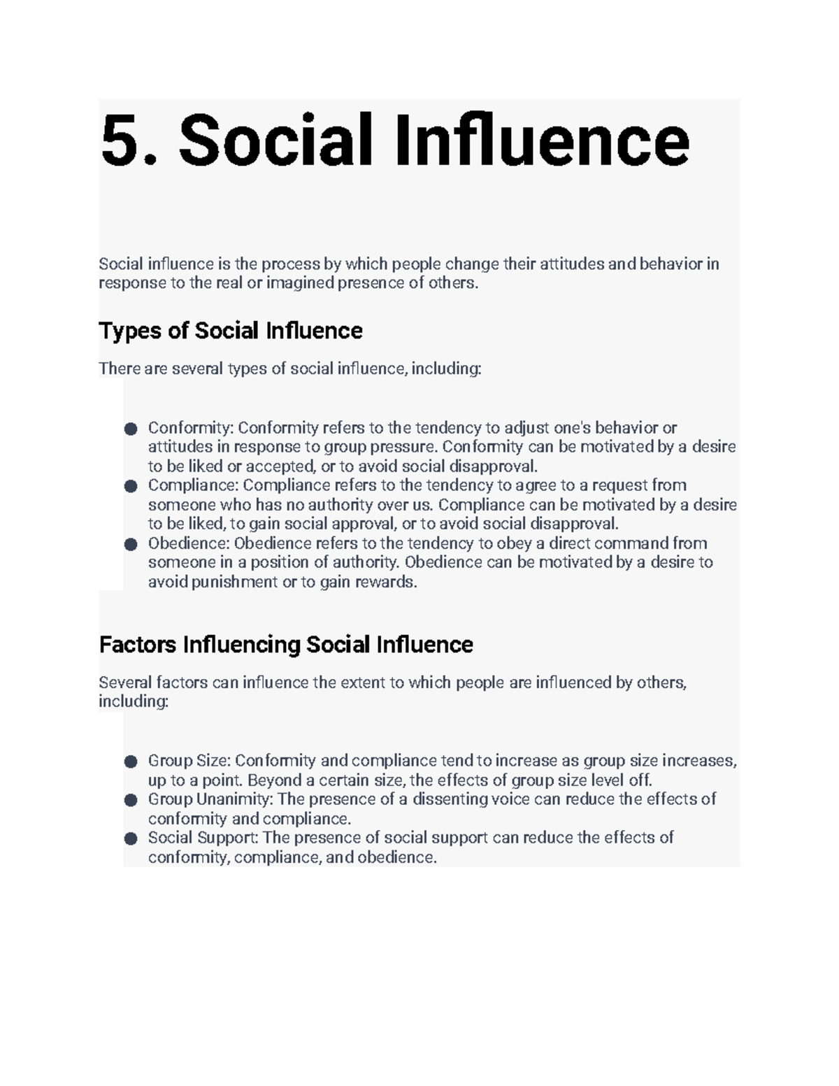 Social Psychology 5-6 - Units 5 and 6 - 5. Social Influence Social ...