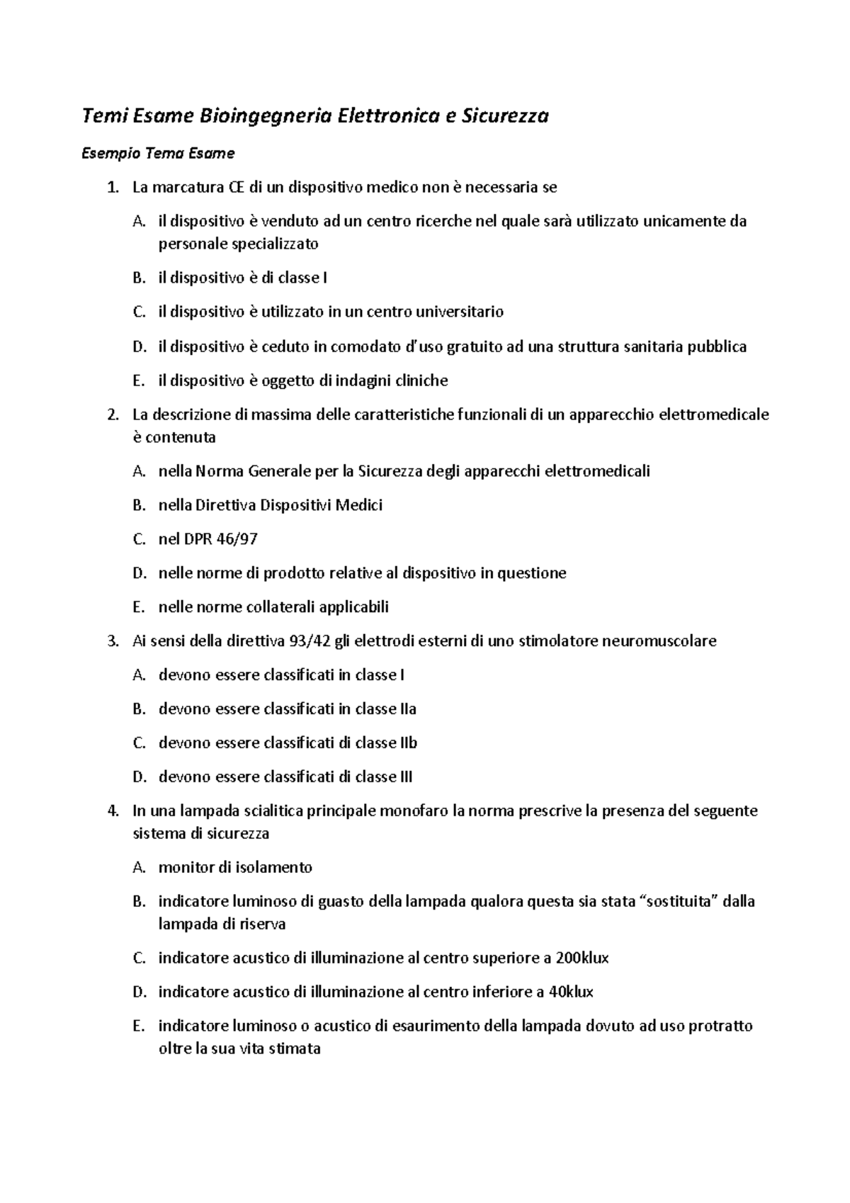 Temi Esame e quiz - Warning: TT: undefined function: 32 Temi Esame Bioingegneria Elettronica e ...