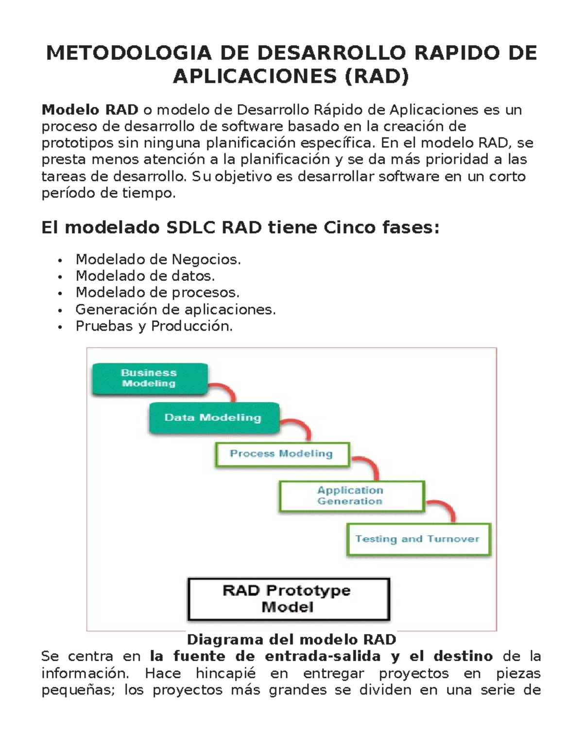 Metodologia de Desarrollo Rapido de Software - METODOLOGIA DE DESARROLLO RAPIDO DE APLICACIONES ...