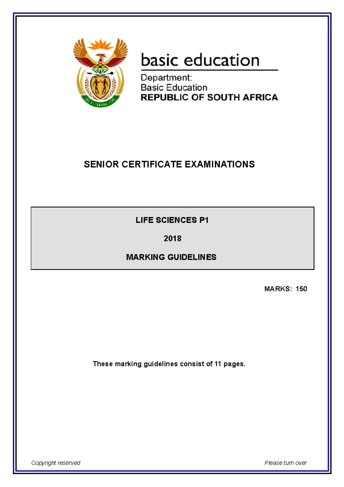 Life Sciences P1 May-June 2018 Memo Eng - MAC2601 - Unisa - Studocu