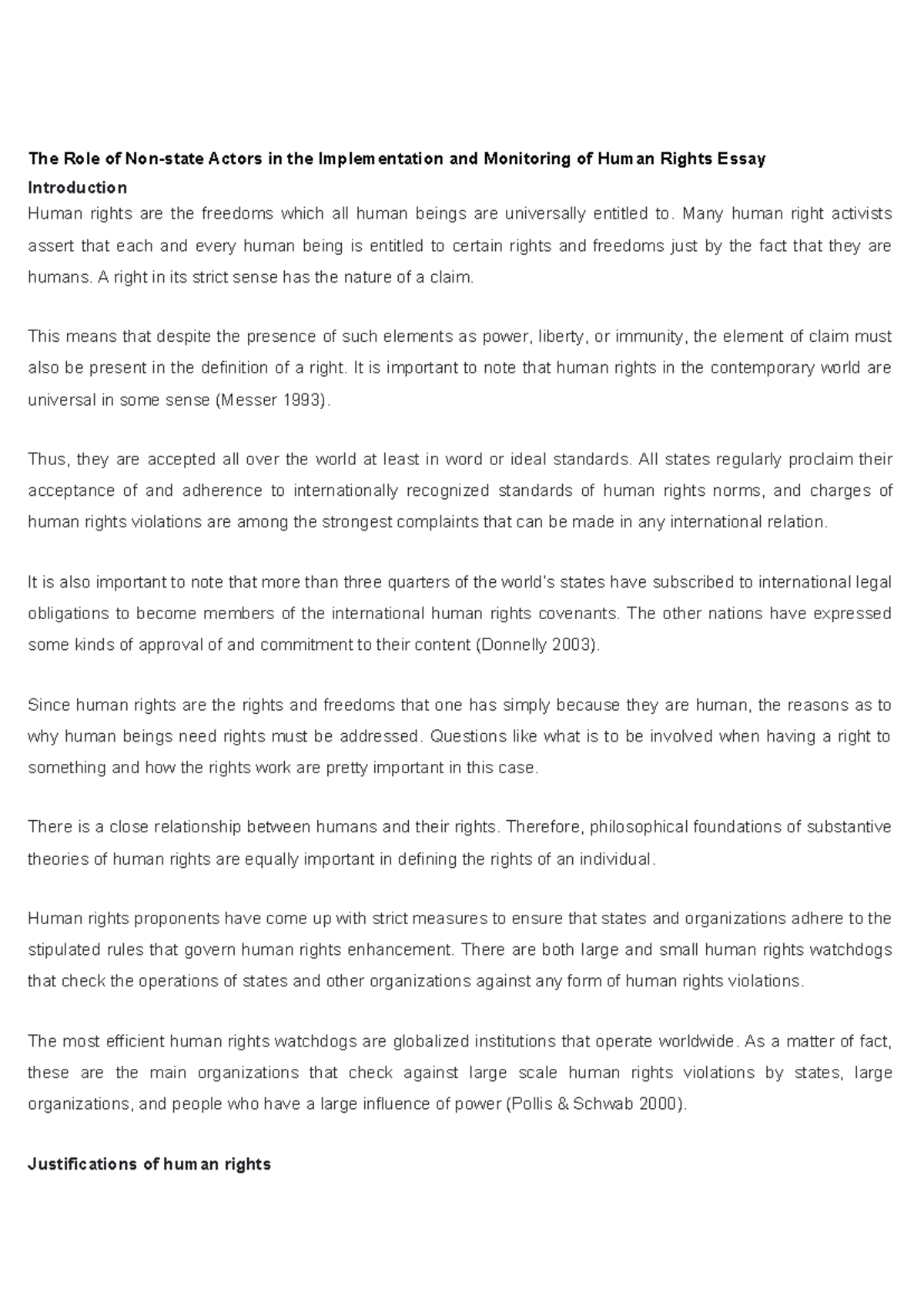 The Role of Non-state Actors in the Implementation and Monitoring of ...