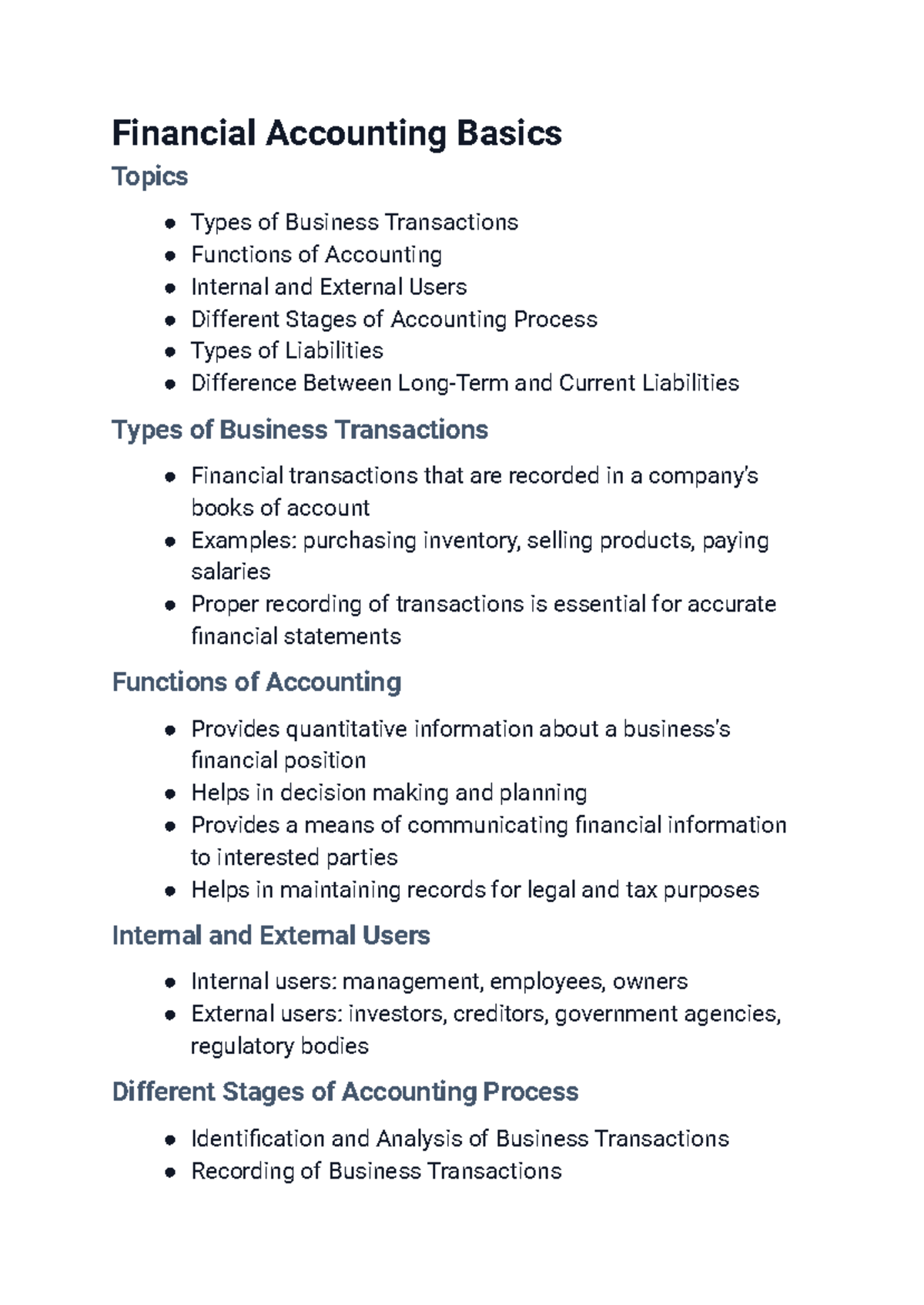 Financial Accounting Basics - Financial Accounting Basics Topics Types ...