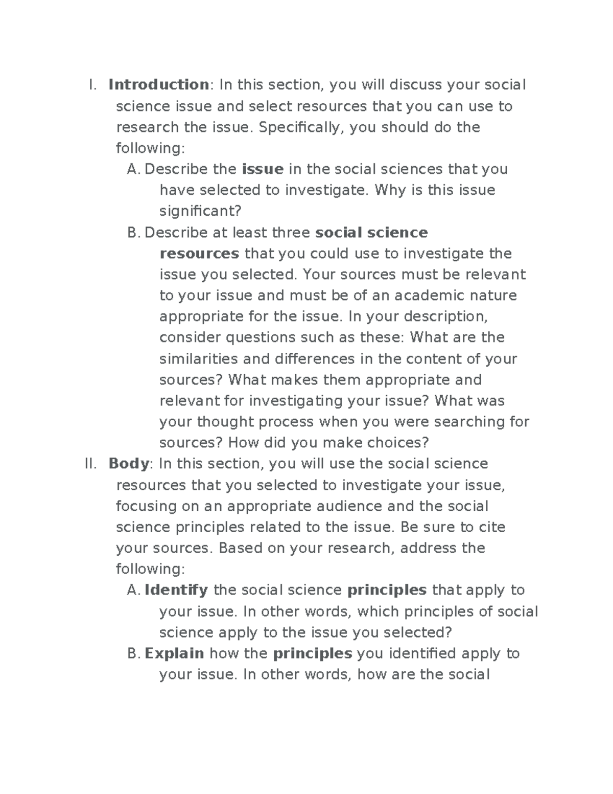 Work from week 5-8 - I. Introduction: In this section, you will discuss ...