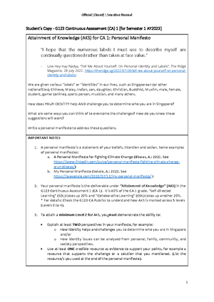 G123 topic - G123 CA - In many Asian countries like Singapore, many ...