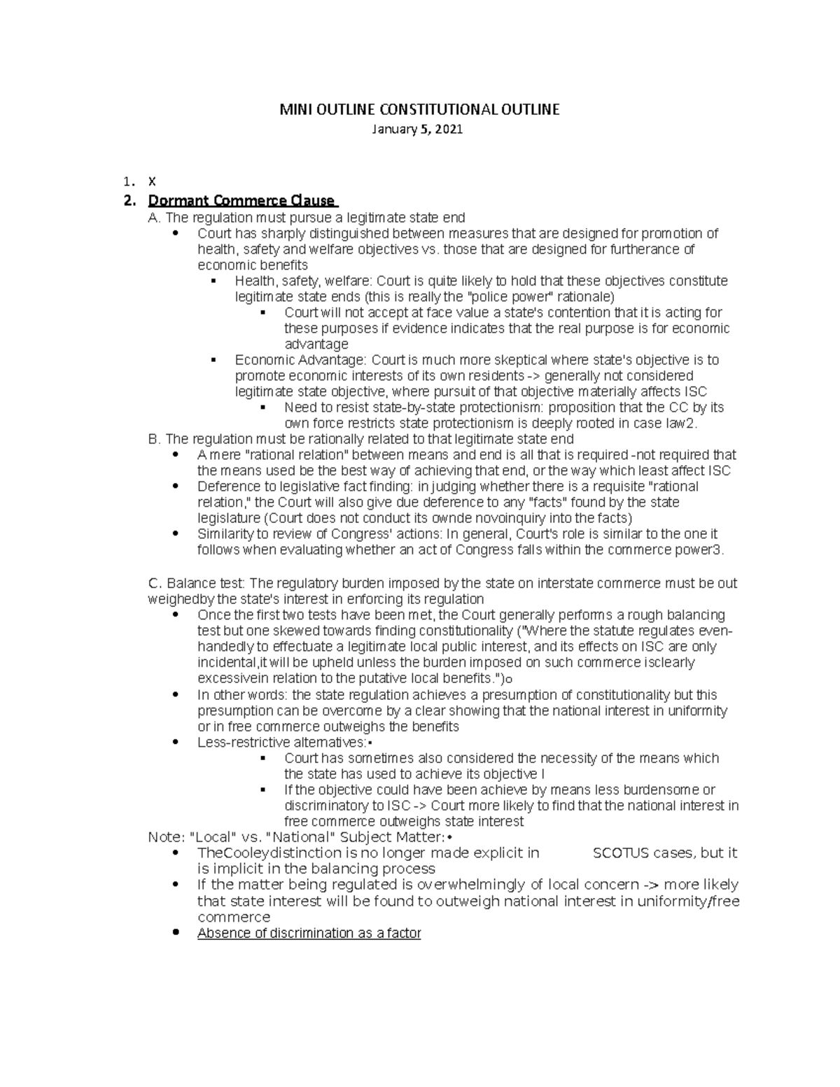 MINI Outline Constitutional Outline - MINI OUTLINE CONSTITUTIONAL ...
