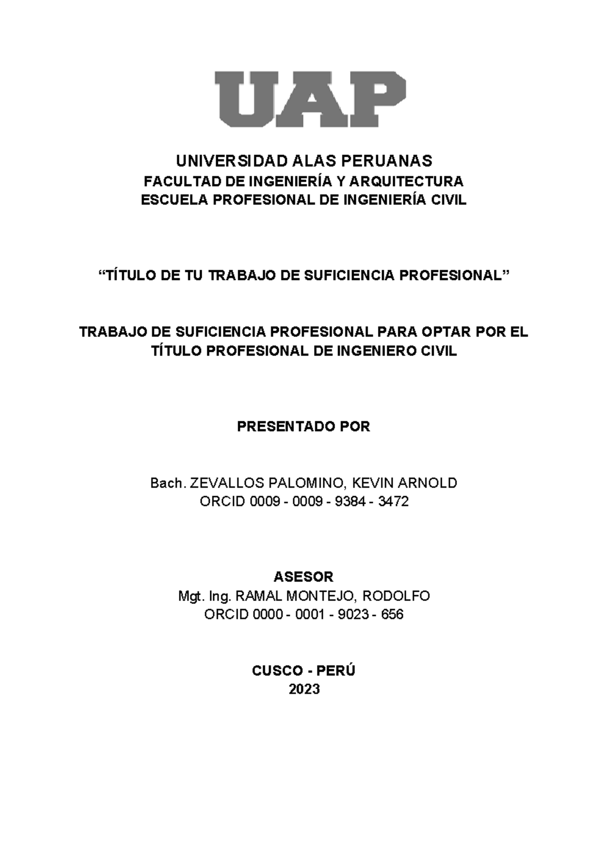 Caratula - UAP Nueva - apunte - comunicacion efectiva - UNIVERSIDAD ALAS PERUANAS FACULTAD DE ...