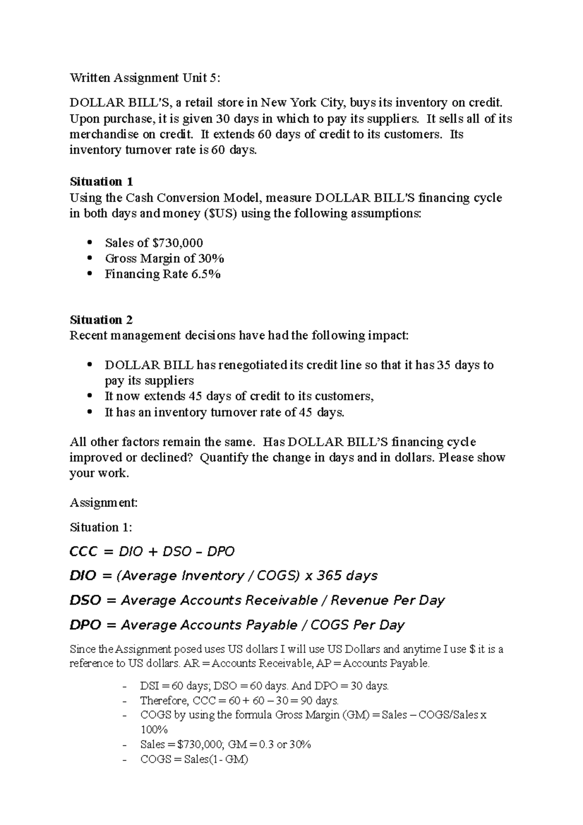 Week 5 WA - Week 5 Written Assignment - Written Assignment Unit 5 ...