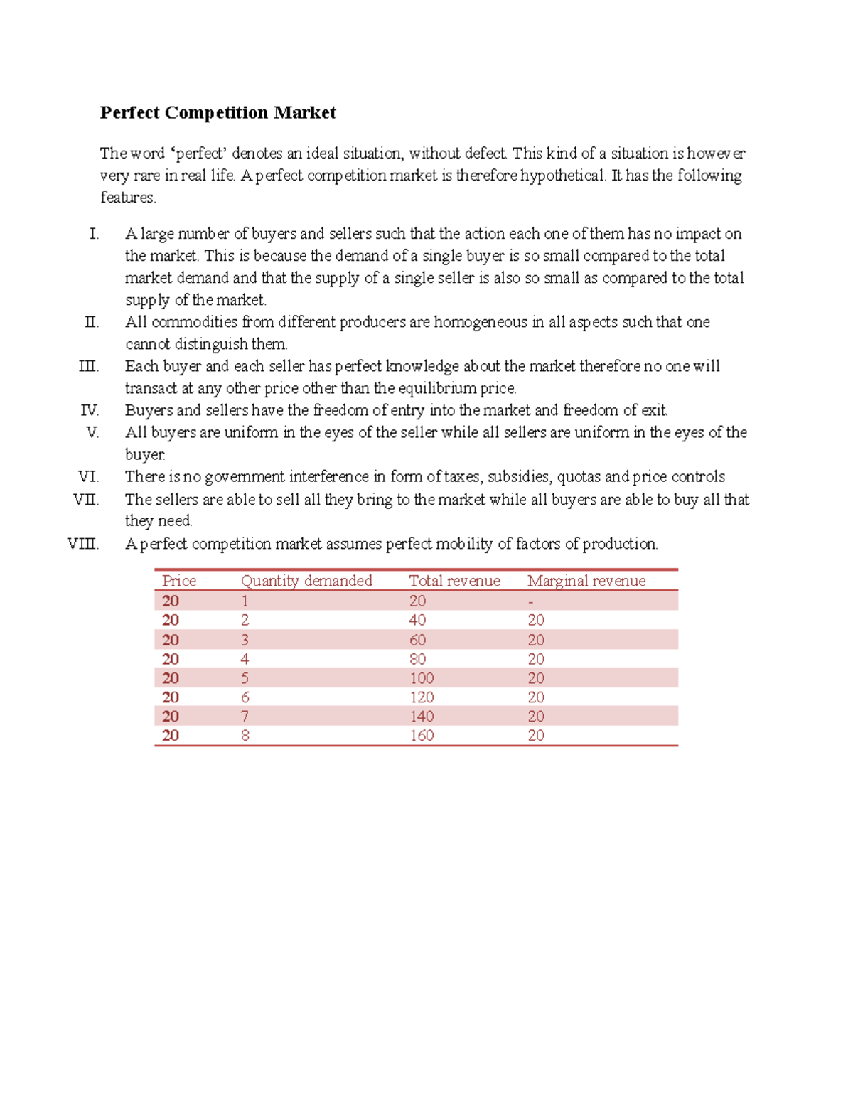 Perfect Competition Market - This kind of a situation is however very ...