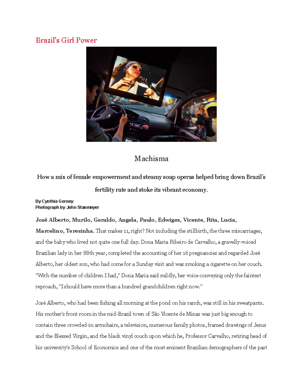 Brazil's Girl Power - Brazil's Girl Power Machisma How a mix of female ...