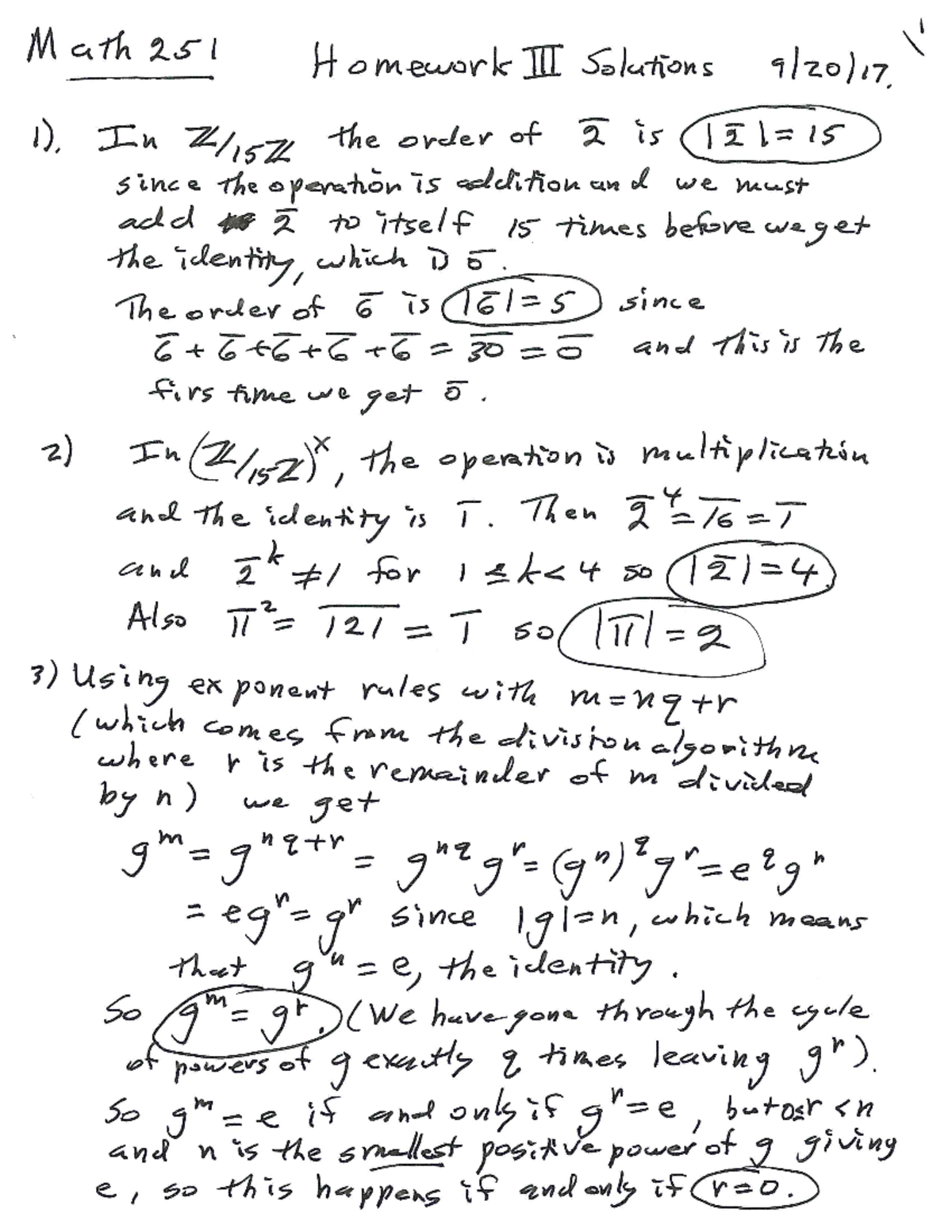 MATH251 2017-2018 Homework 3 - Solutions - MATH 251 - Studocu