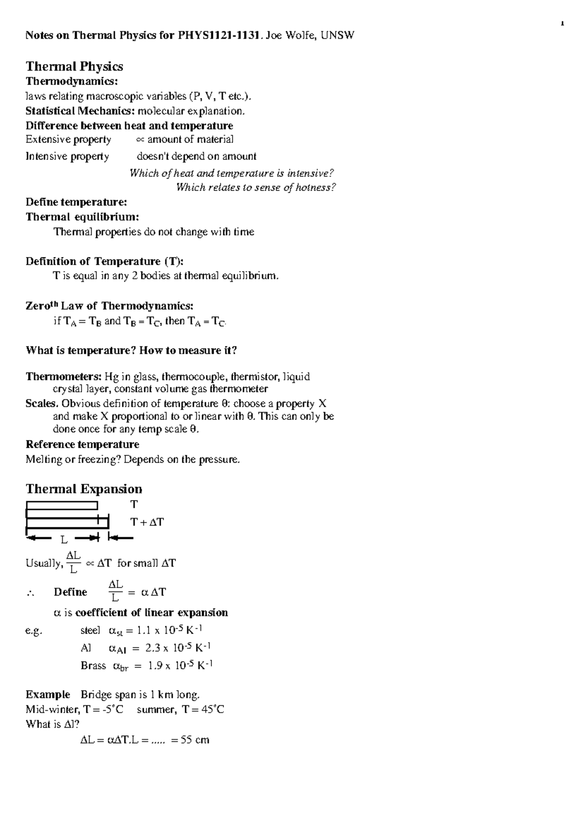 Thermal Physics Notes - Notes on Thermal Physics for PHYS1121-1131. Joe ...
