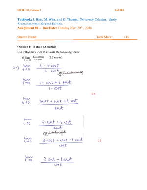 Calculus 1 - Project (1) - Key - MATH-181 PROJECT-BASED CALCULUS I ...