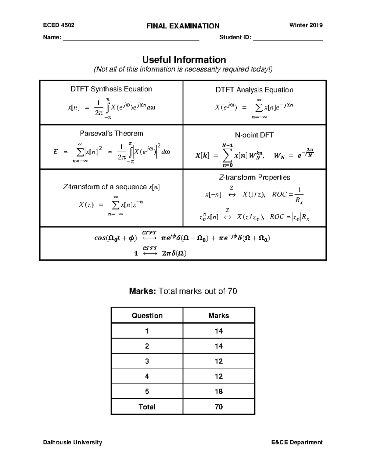 Final Exam 2019 Solutions - Name ...