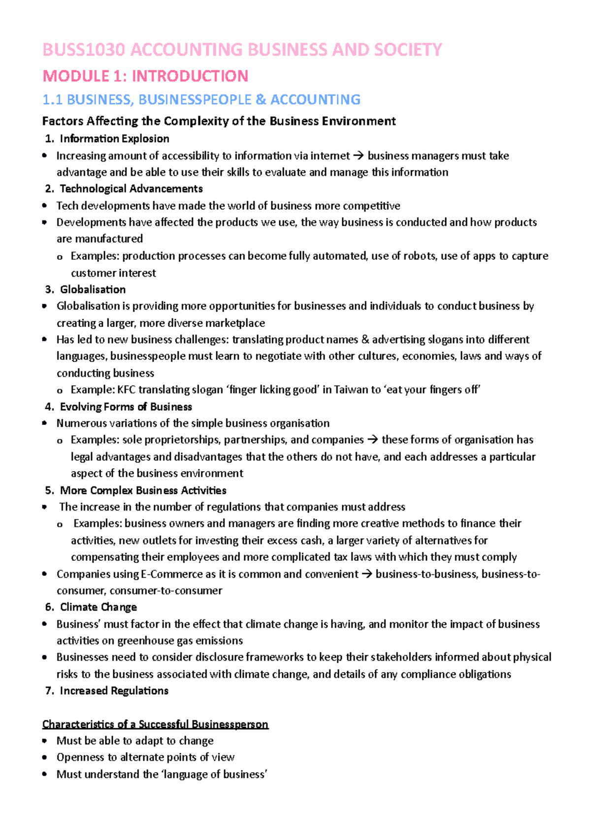 BUSS1030 Accounting Business AND Society - BUSS1030 ACCOUNTING BUSINESS ...