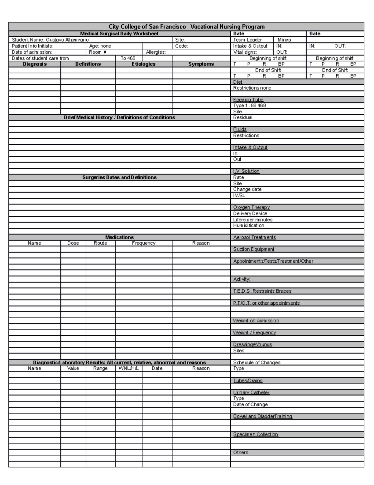 Daily Worksheet - Assessment - City College of San Francisco Vocational ...