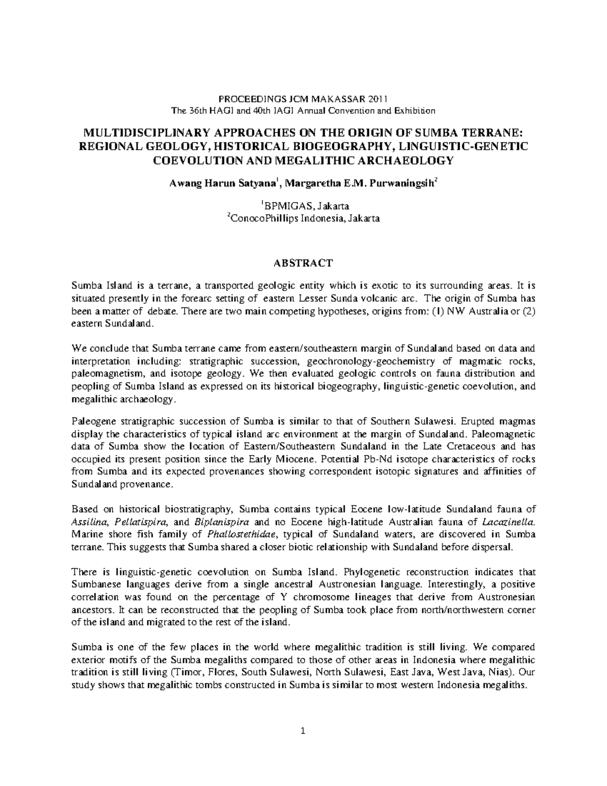 Multidisciplinary Approaches ON THE ORIGins if life - PROCEEDINGS JCM ...