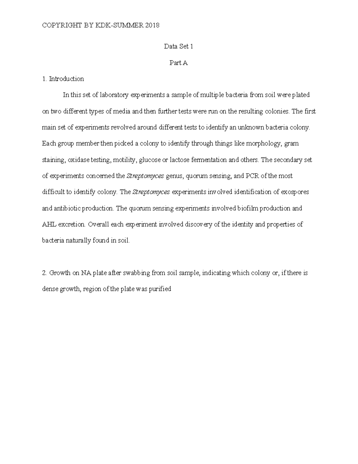 BIO226L-Data Set Format Example - Data Set 1 Part A Introduction In ...