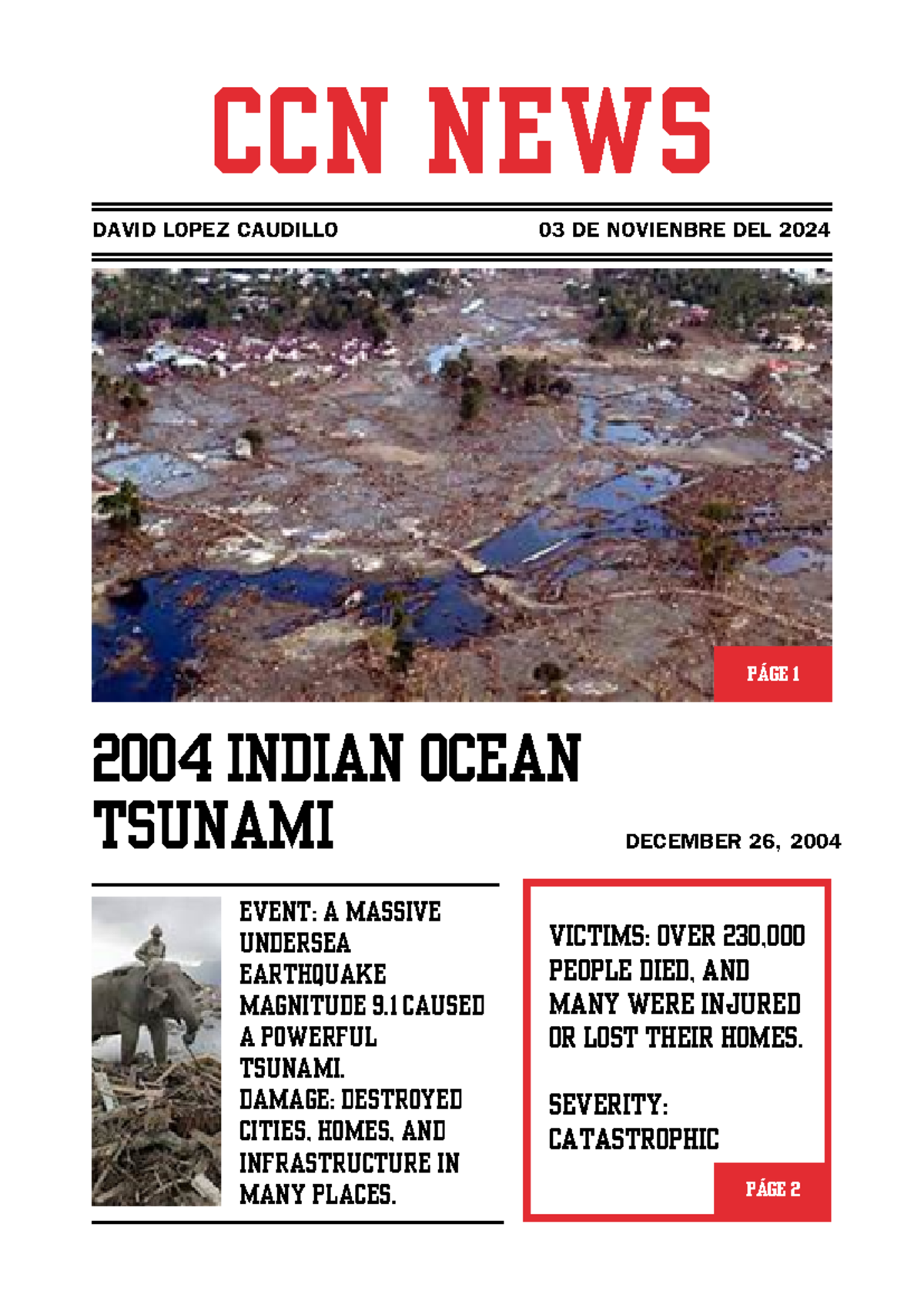 SDLA 2004 Indian Ocean Tsunami - ingles - páge 1 páge 2 DAVID LOPEZ ...