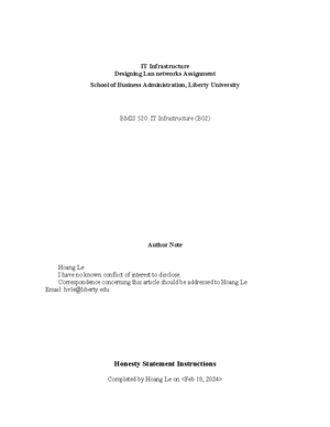 IT Infrastructure Elementary Protocol Assignment - IT Infrastructure ...