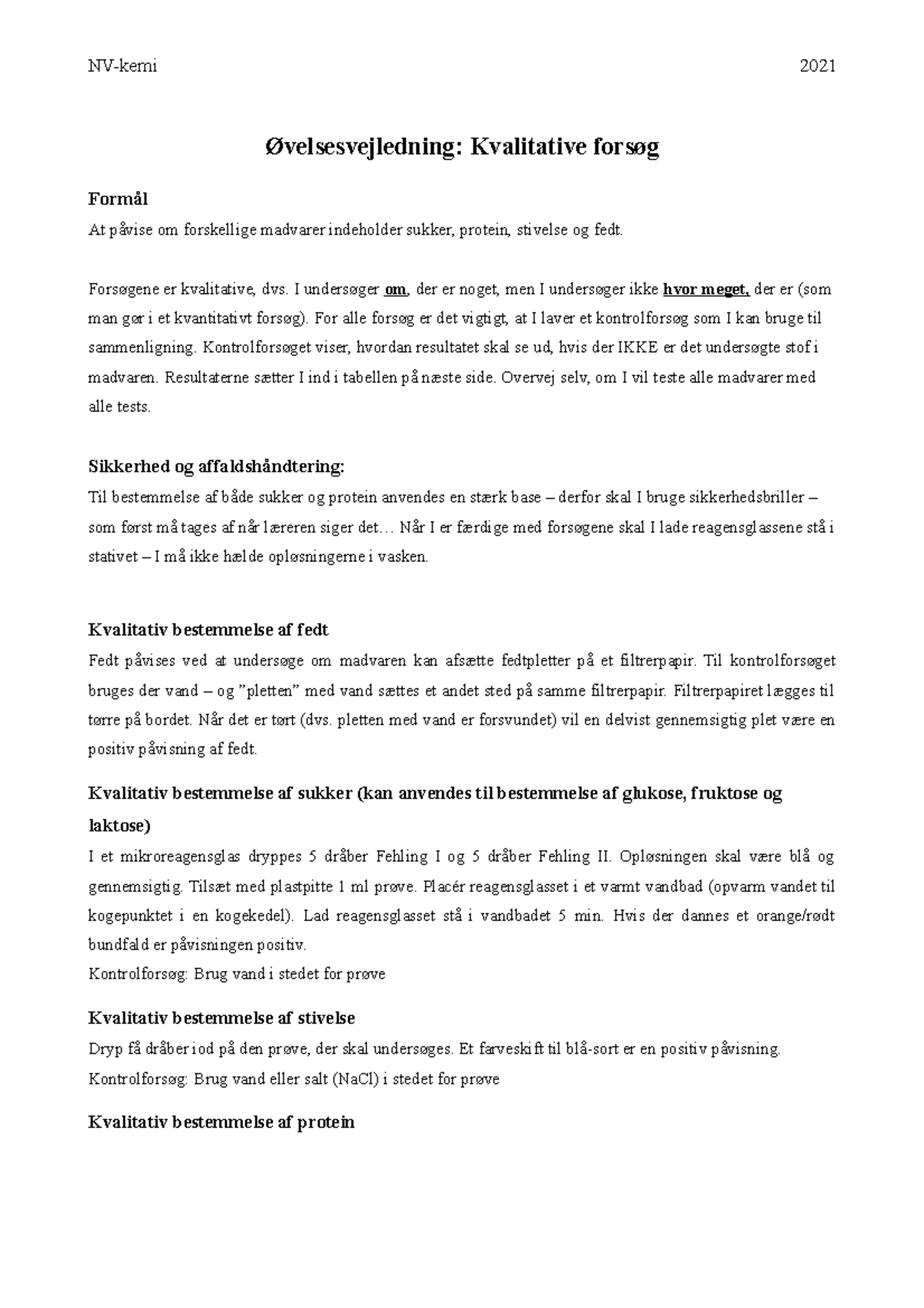 Kvalitative - shshss - NV-kemi 2021 Øvelsesvejledning: Kvalitative ...
