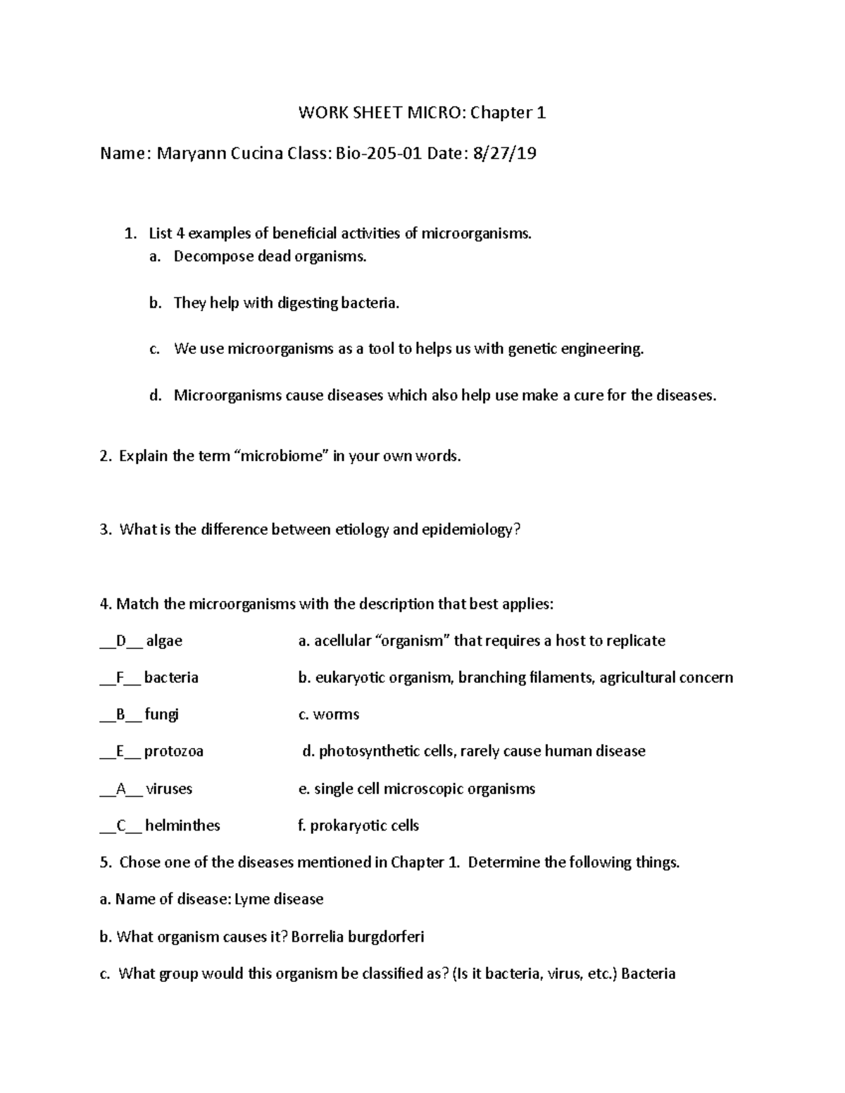 WORK Sheet Micro Chapter 1 CD - WORK SHEET MICRO: Chapter 1 Name ...