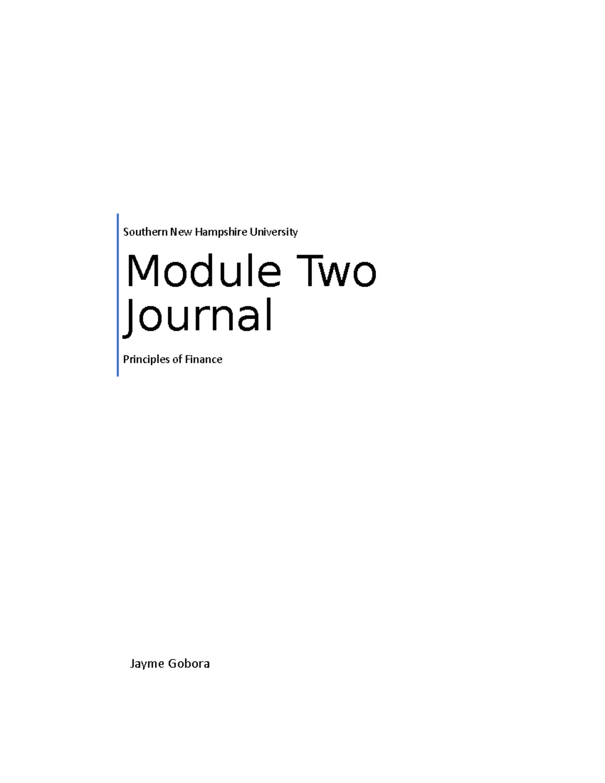 Module Two Journal 2-2 - Southern New Hampshire University Module Two ...