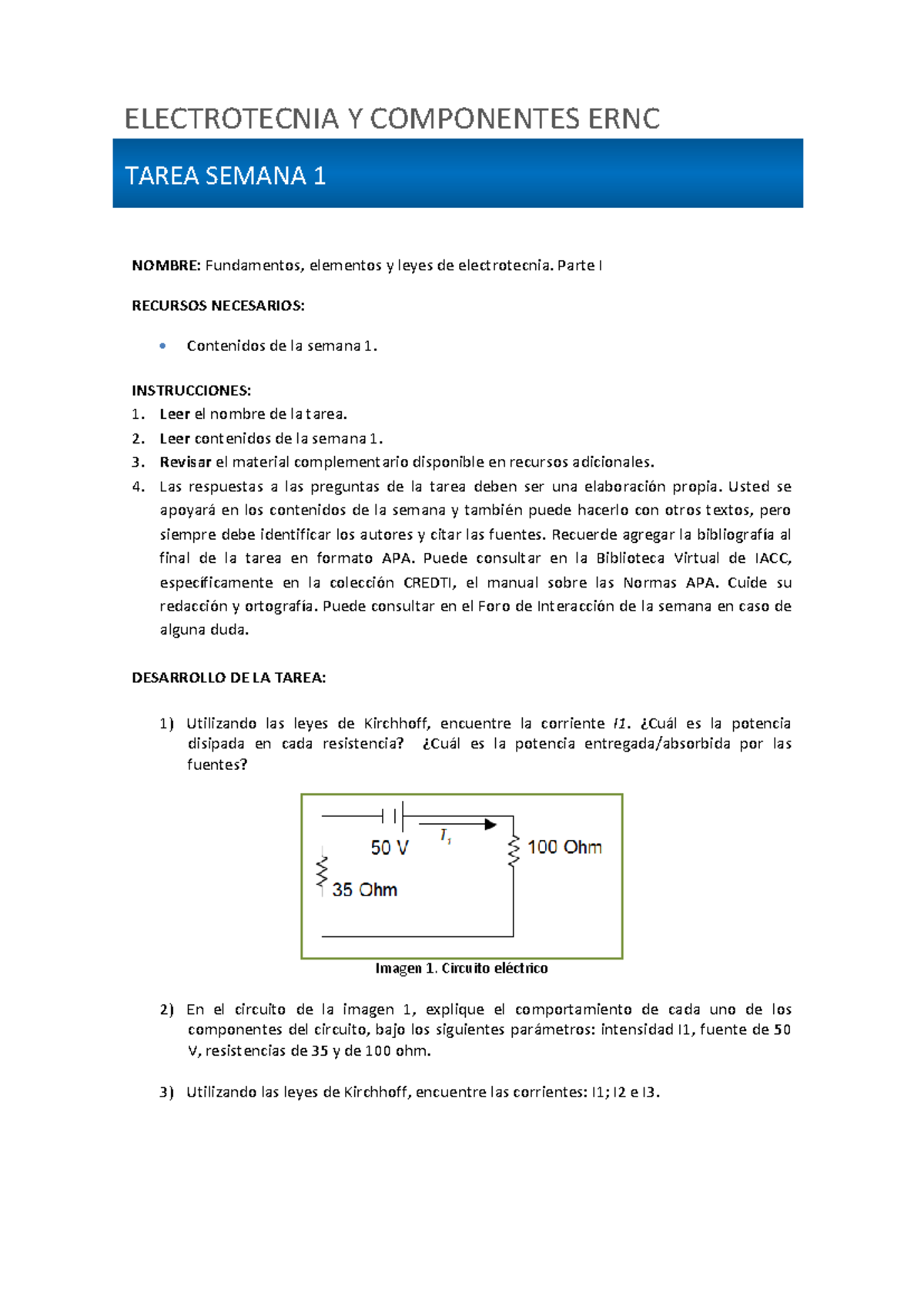 S1 Tarea SET C Elece 1201 - NOMBRE: Fundamentos, elementos y leyes de ...
