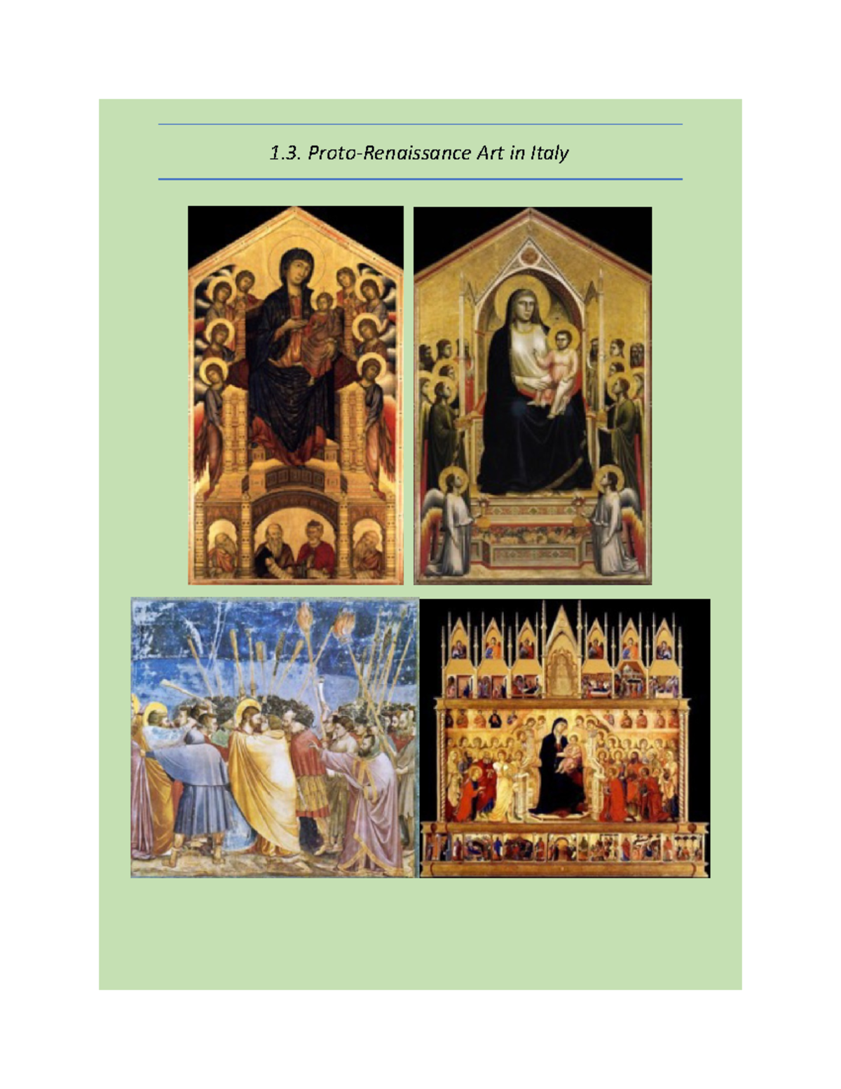 1 - Proto-Renaissance Art in Italy - 1. Proto-Renaissance Art in Italy ...