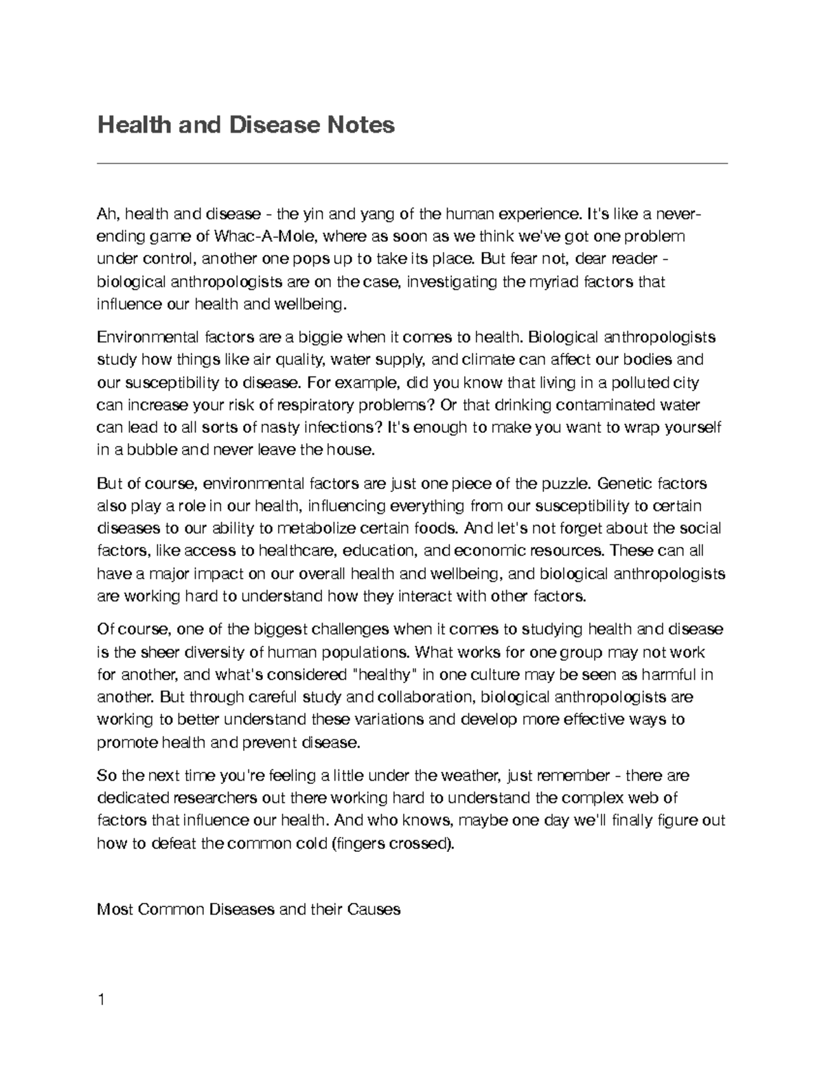 Health and Disease Notes - It's like a never- ending game of Whac-A ...