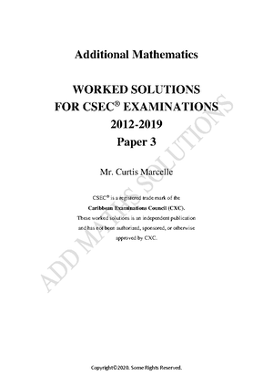 CSEC Additional Mathematics Syllabus - Effective for examinations from ...