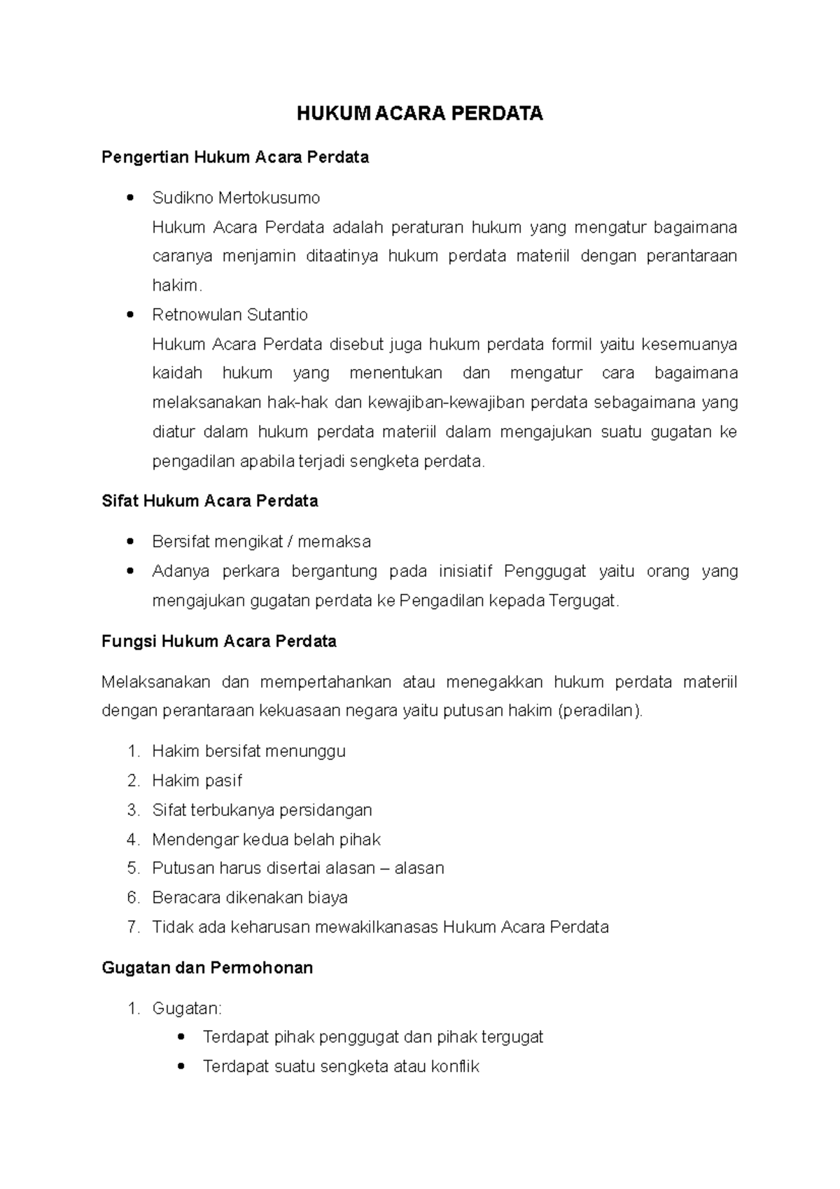 Hukum Acara Perdata - Retnowulan Sutantio Hukum Acara Perdata disebut ...