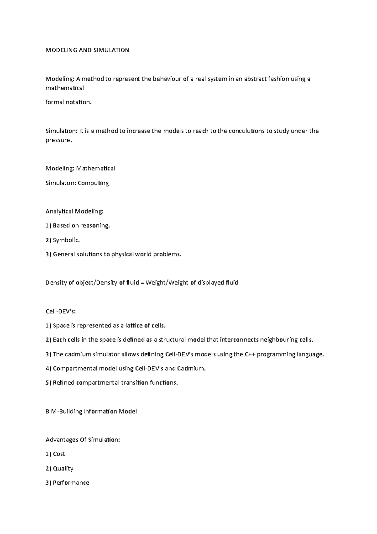 Modeling And Simulation Modeling And Simulation Modeling A Method To Represent The Behaviour