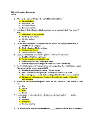 Unit 1 - Study Guide - AP US Government & Politics Unit 1: Foundations ...