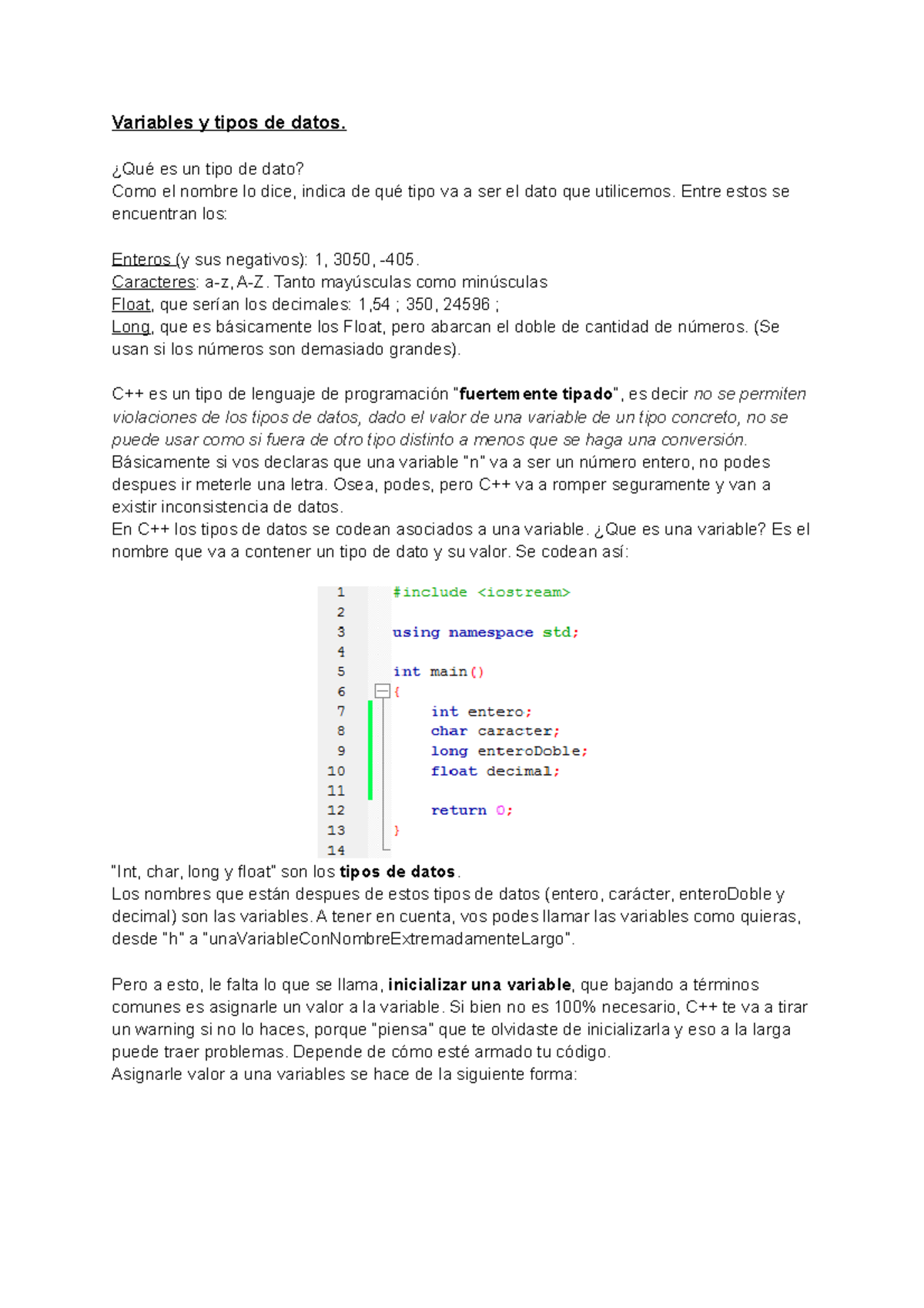 Unidad 1 Variables y Tipos de Datos - Variables y tipos de datos. ¿Qué ...