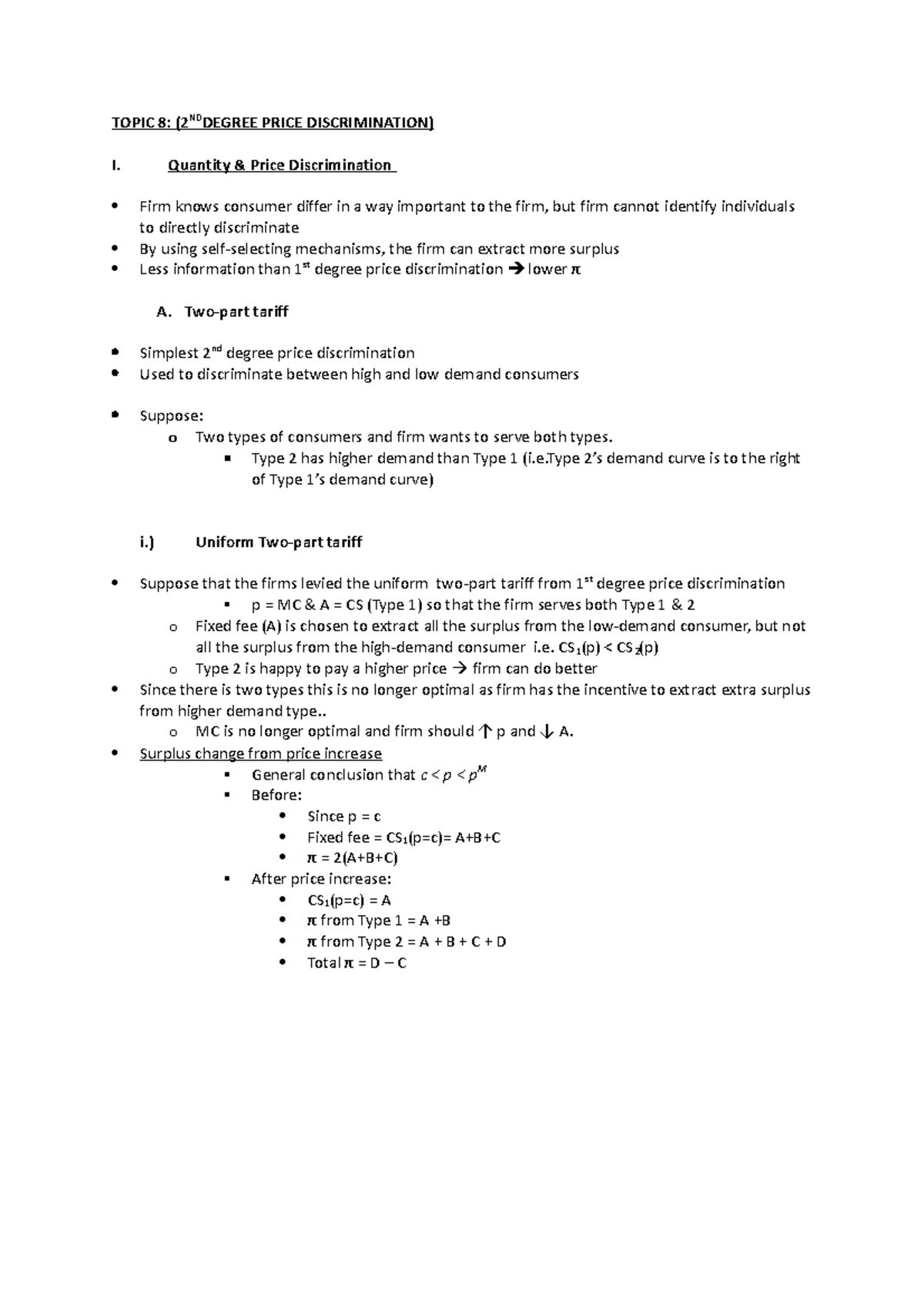 2nd degree price discrimination - TOPIC 8: (2NDDEGREE PRICE ...